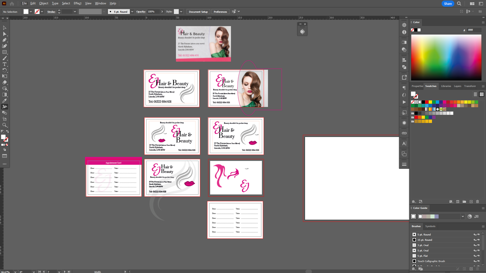 EJ Hair & Beauty Business Cards - Adam Taylor Web, Design & Photography